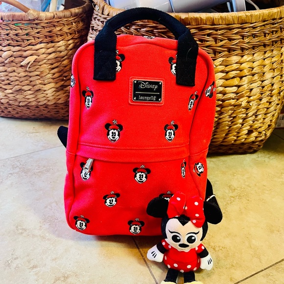 Loungefly | Bags | Disney Loungefly Red Backpack With Minnie Mouse ...